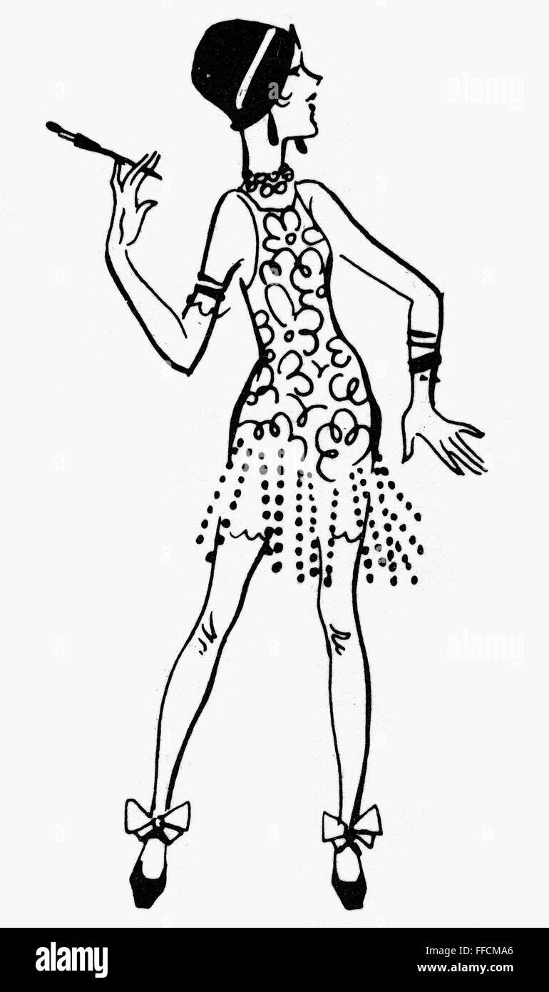 HELD: FLAPPER. /nDrawing after an illustration by John Held, Jr., 1920s ...