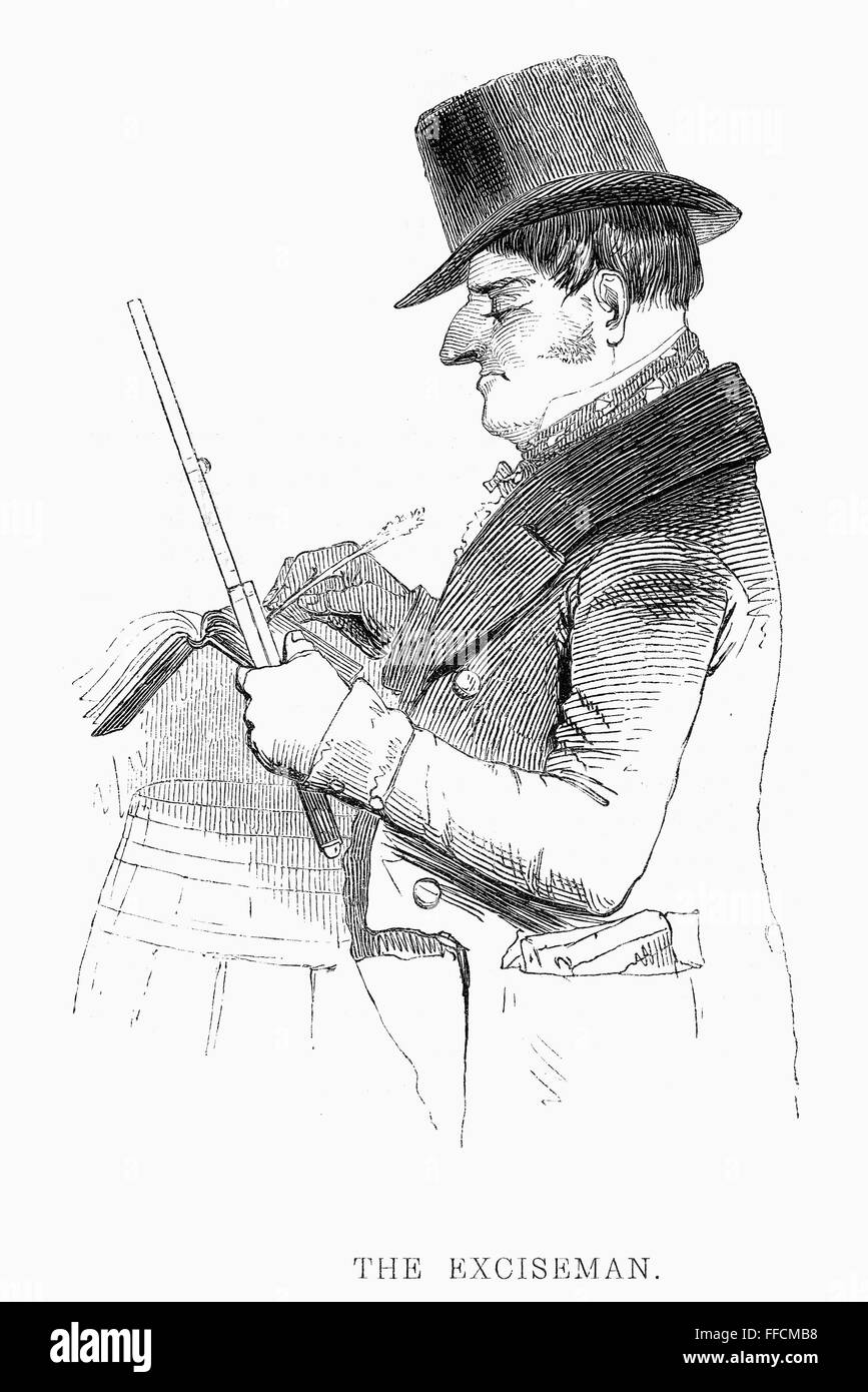 EXCISEMAN, c1840. /nWood engraving, 1840 Stock Photo - Alamy