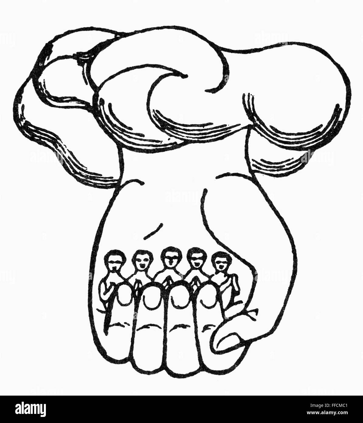 Symbol of the hand Black and White Stock Photos & Images - Alamy