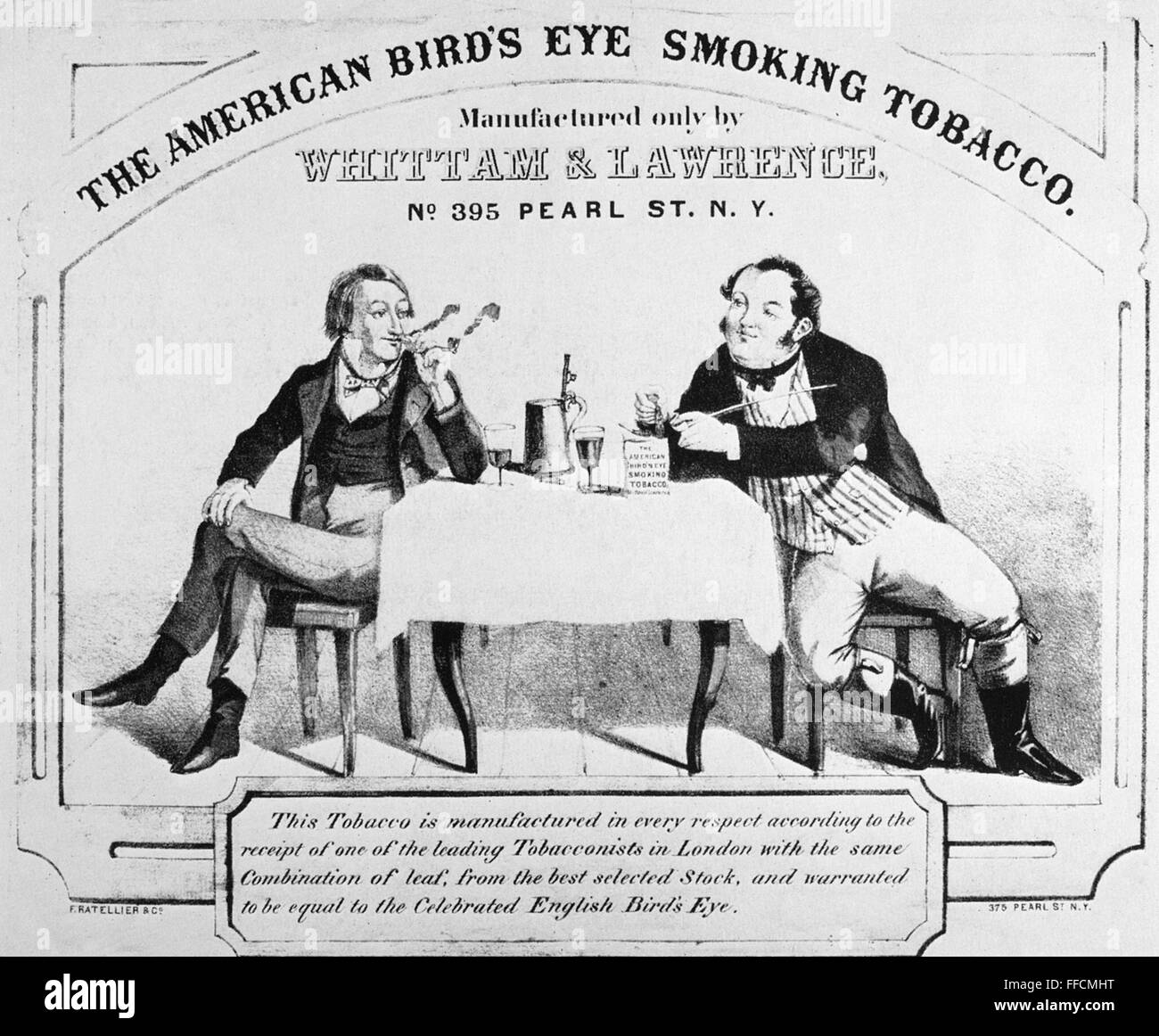 TOBACCO LABEL, c1860. /nAdvertisement label for The American Bird's Eye ...
