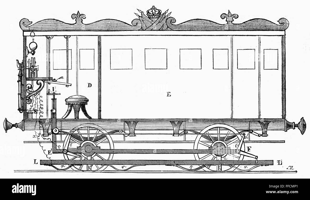 RAILROAD: TELEGRAPH CAR. /nTelegraph car on a locomotive. Line ...