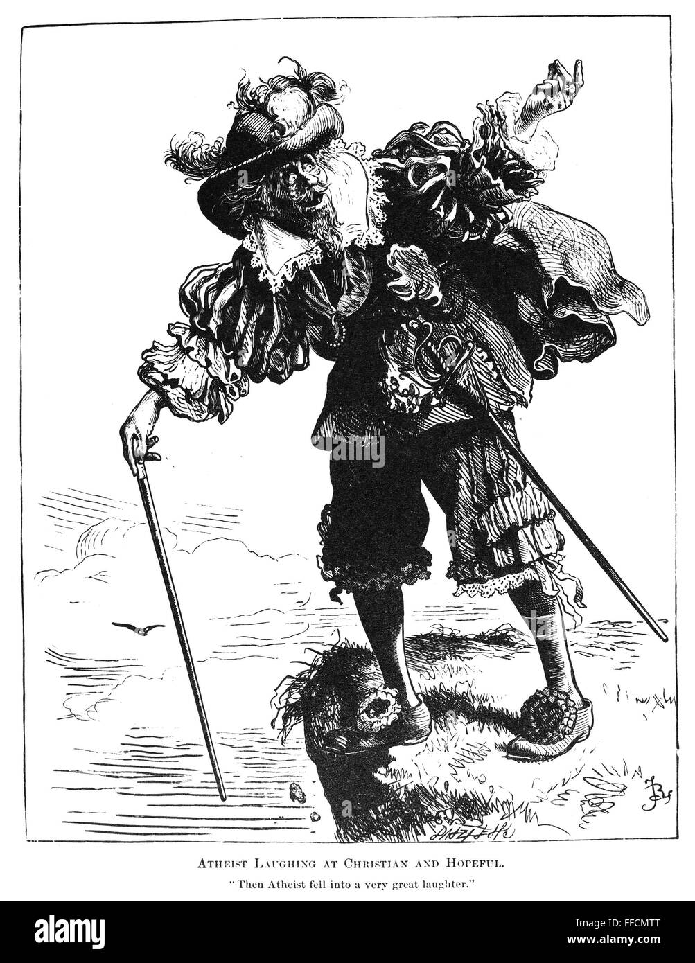 ATHEIST, 17th CENTURY. /nAtheist laughing at Christian and Hopeful ...
