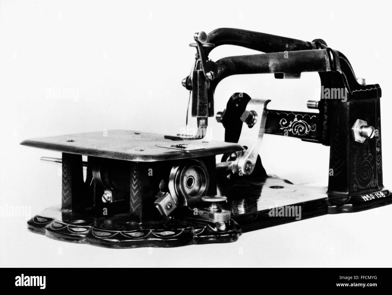 SEWING MACHINE, 1850s. /nWheeler and Wilson sewing machine, employing ...