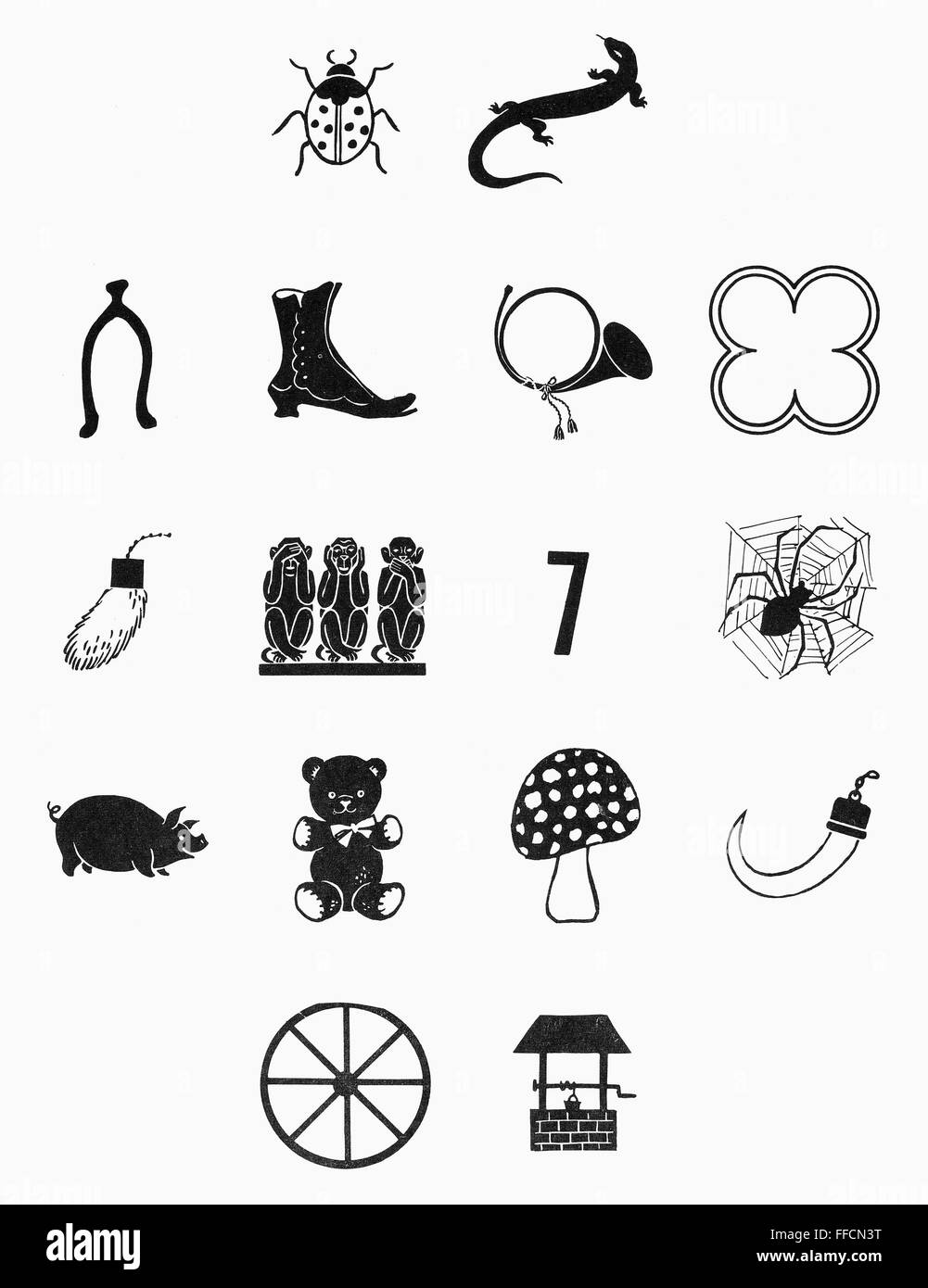 SYMBOLS: GOOD LUCK. /nVarious symbols of good luck Stock Photo - Alamy