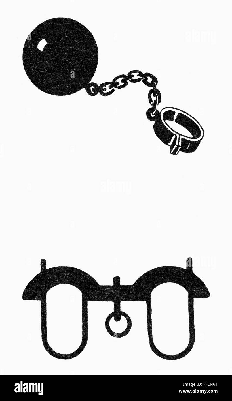 SYMBOLS: SHACKLES. /nBall and chain and a yoke, both symbols of bondage ...