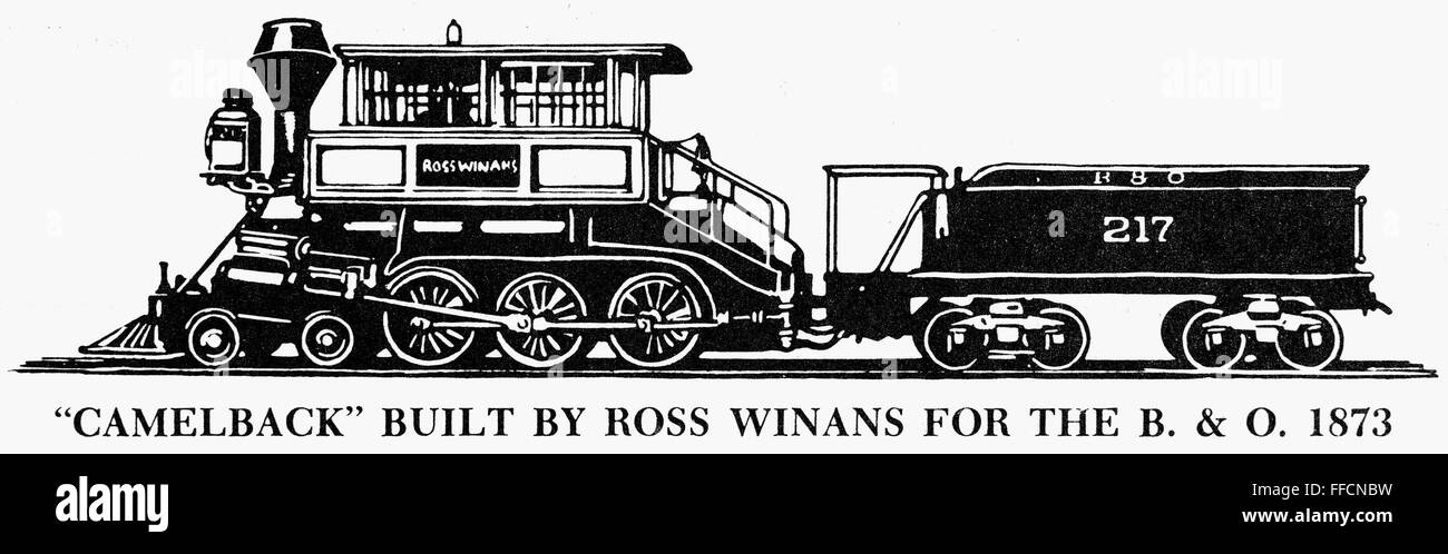 LOCOMOTIVE, 1873. /nThe 'Camelback' locomotive built by Ross Winans for ...