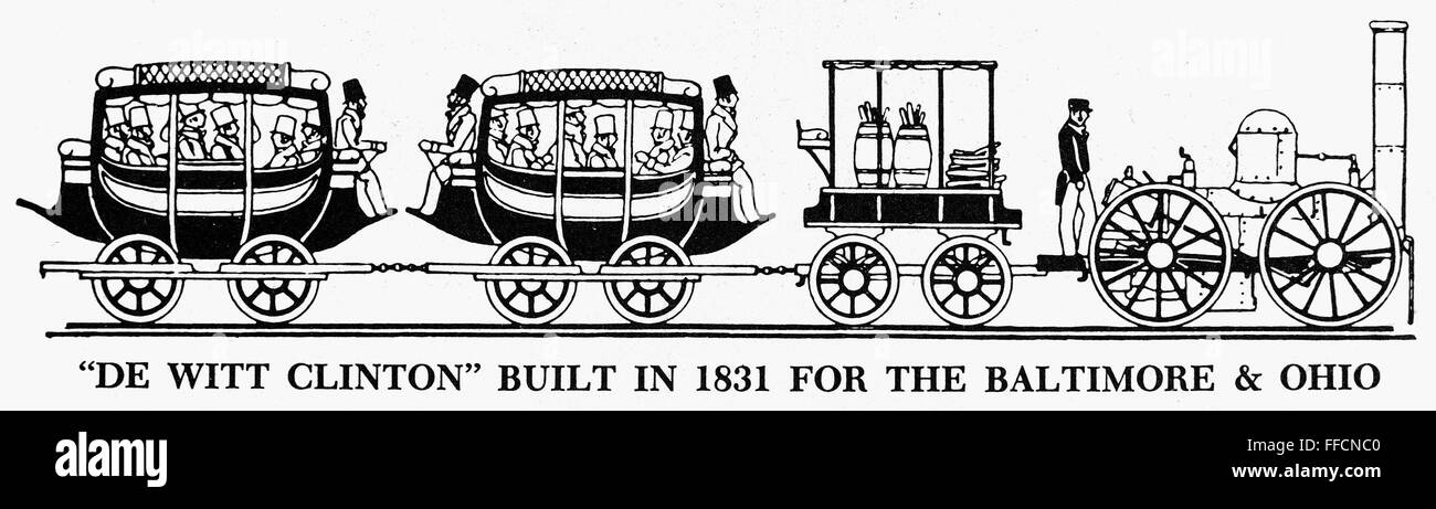 LOCOMOTIVE, 1831. /nThe 'DeWitt Clinton' locomotive built for the ...