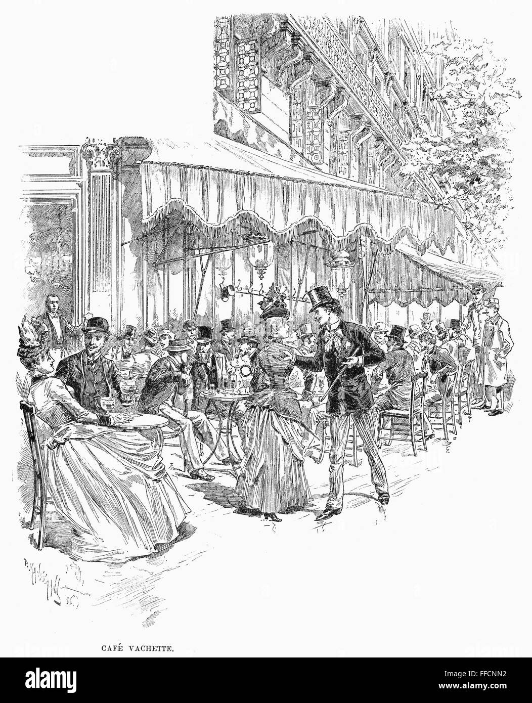 PARIS: CAFE VACHETTE, 1889. /nLine engraving, 1889 Stock Photo - Alamy