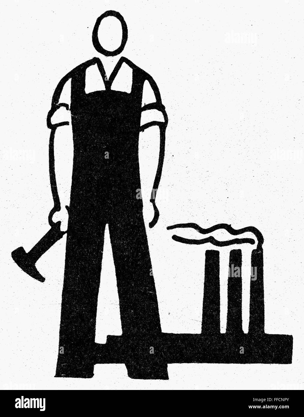 SYMBOL: LABOR DAY. /nWorker and factory, symbols for Labor Day Stock ...