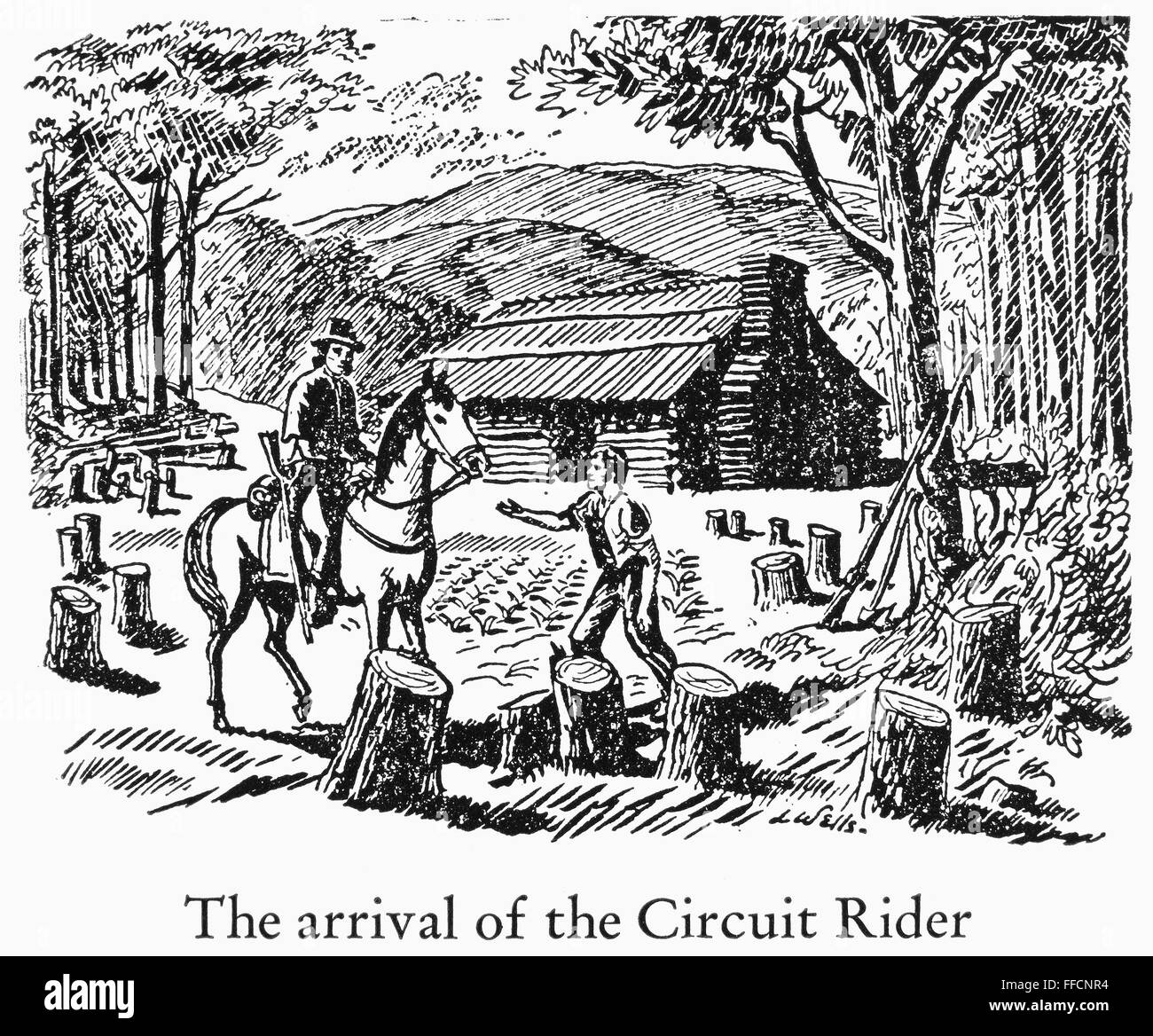 CIRCUIT RIDER. /nThe arrival of a Circuit Rider at a homestead in the ...
