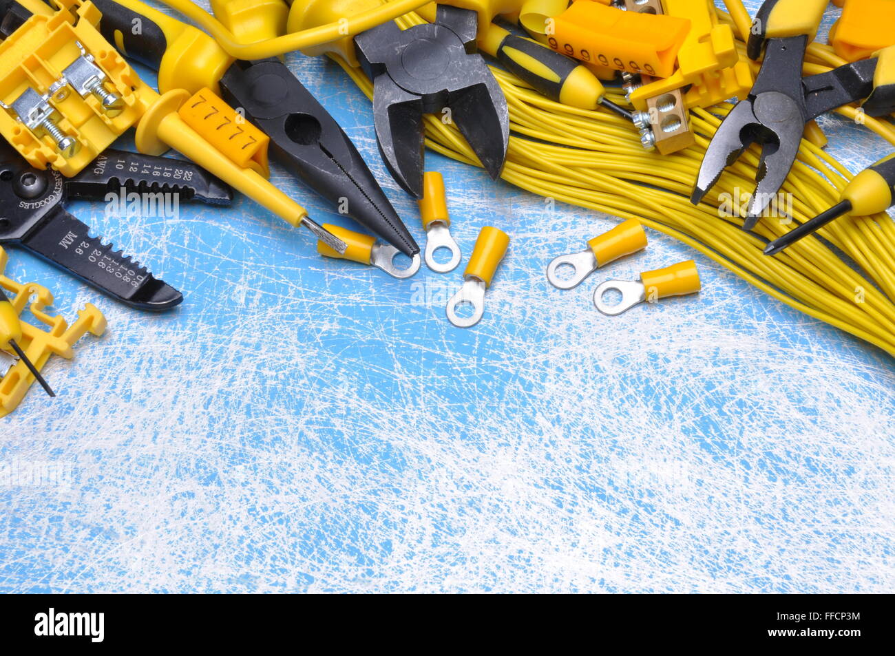 Electrical component kit to use in electrical installations Stock Photo ...