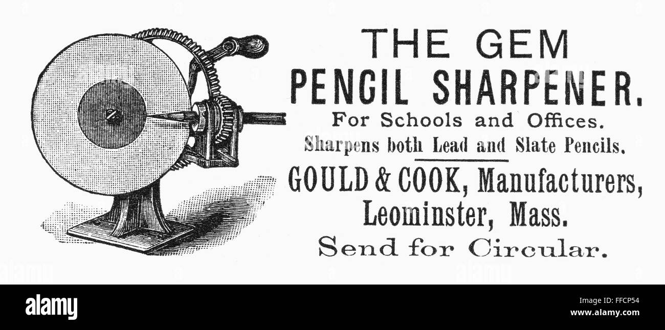 PENCIL SHARPENER AD, 1890. /nAmerican magazine advertisement, 1890, for ...