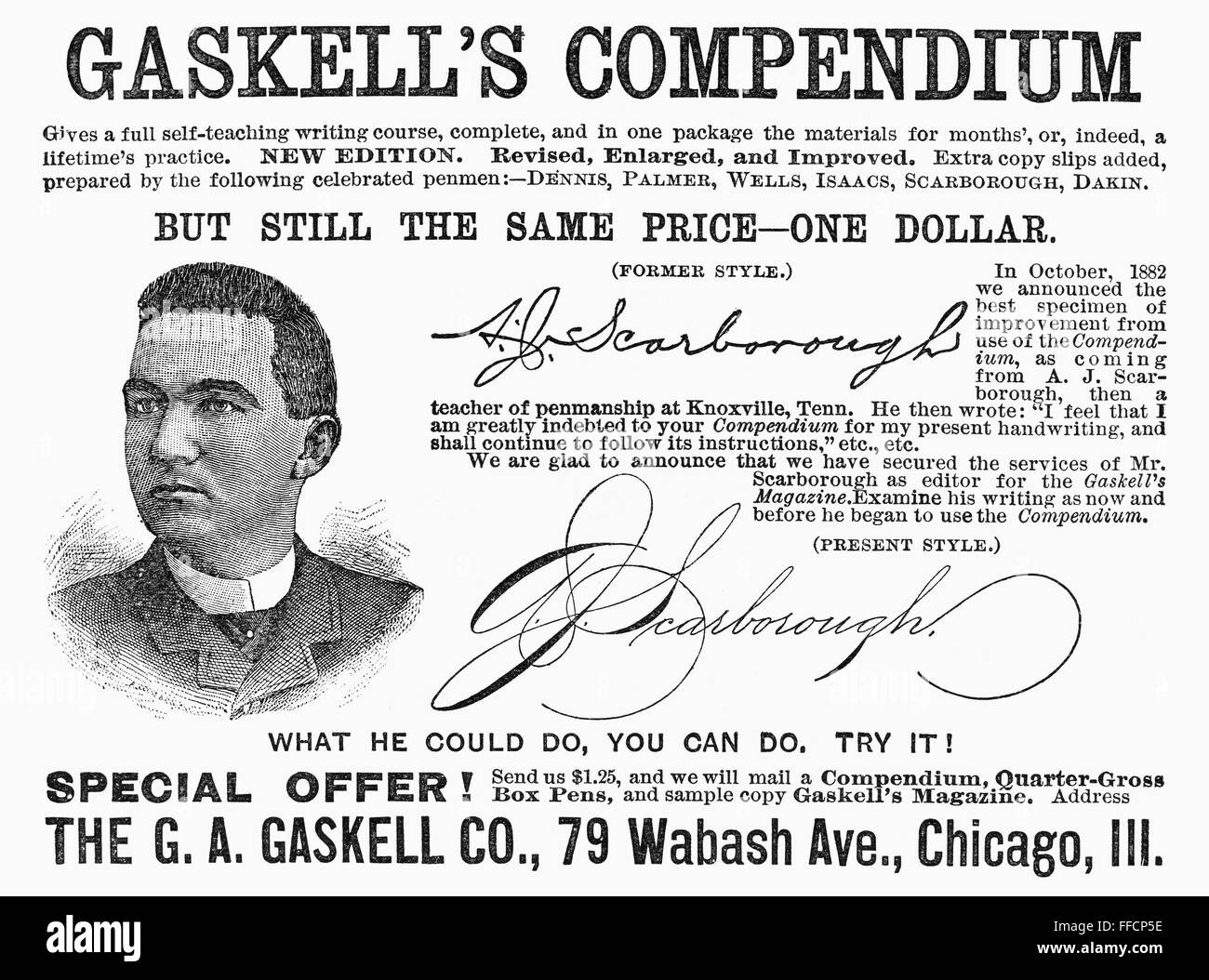 PENMANSHIP AD, 1887. /nAmerican magazine advertisement, 1887, for ...