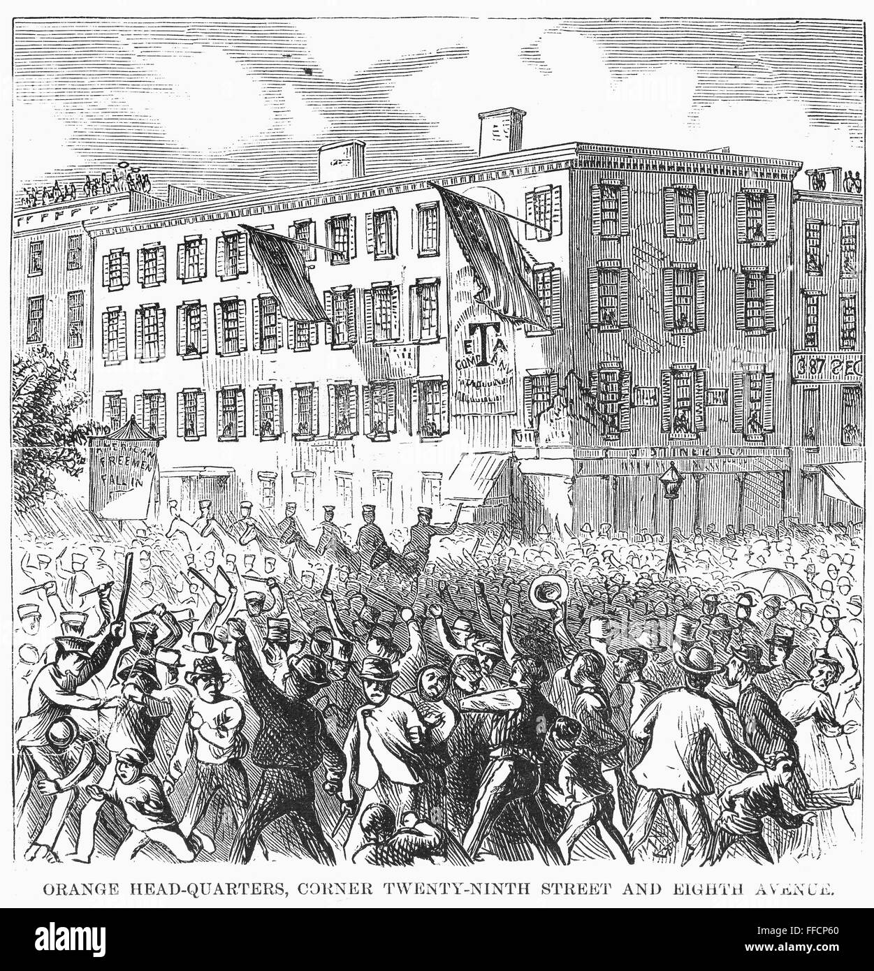 NEW YORK: RIOT, 1871. /nOrange Headquarters, a Protestant organization ...