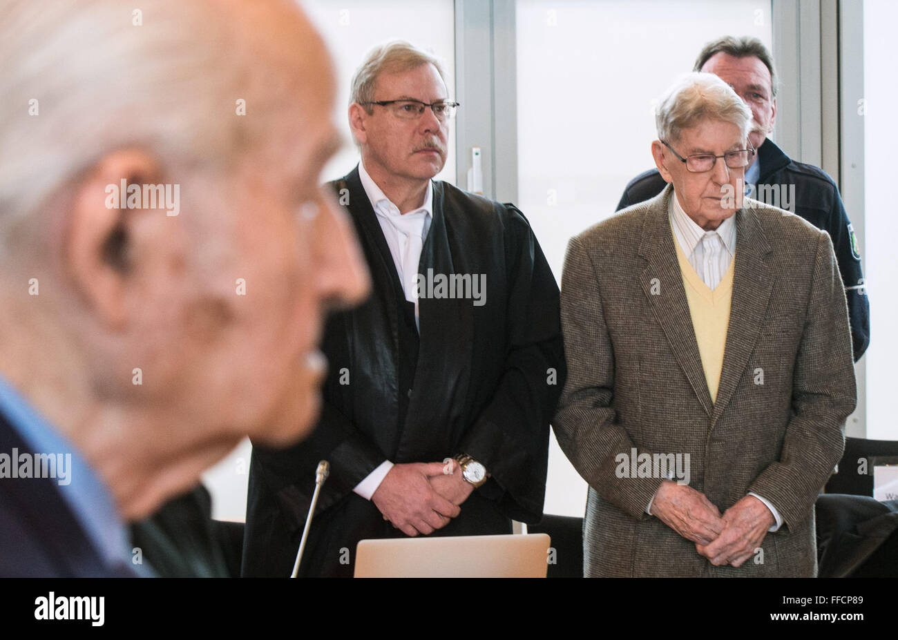 Detmold, Germany. 12th Feb, 2016. Reinhold Hanning (R), former guard at ...