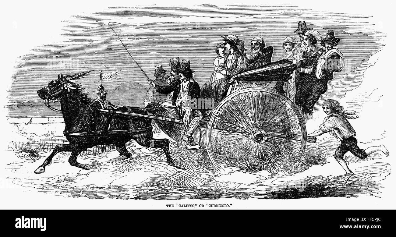 NAPLES: HORSE CARRIAGE. /nThe 'caleso,' or 'curricolo,' a Neopolitan ...