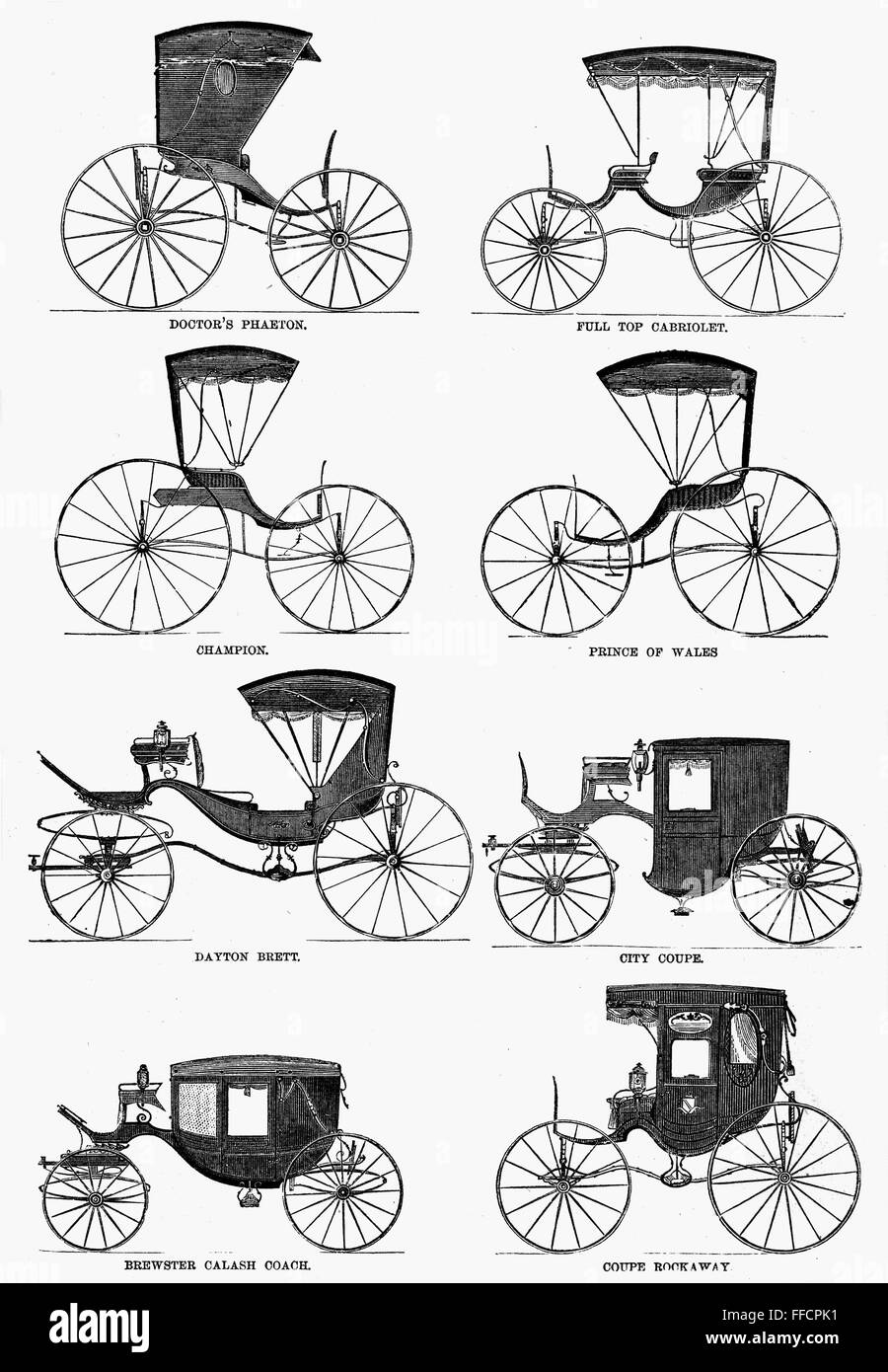 CARRIAGE TYPES, c1860. /nHorse carriage types manufactured by G. & D ...