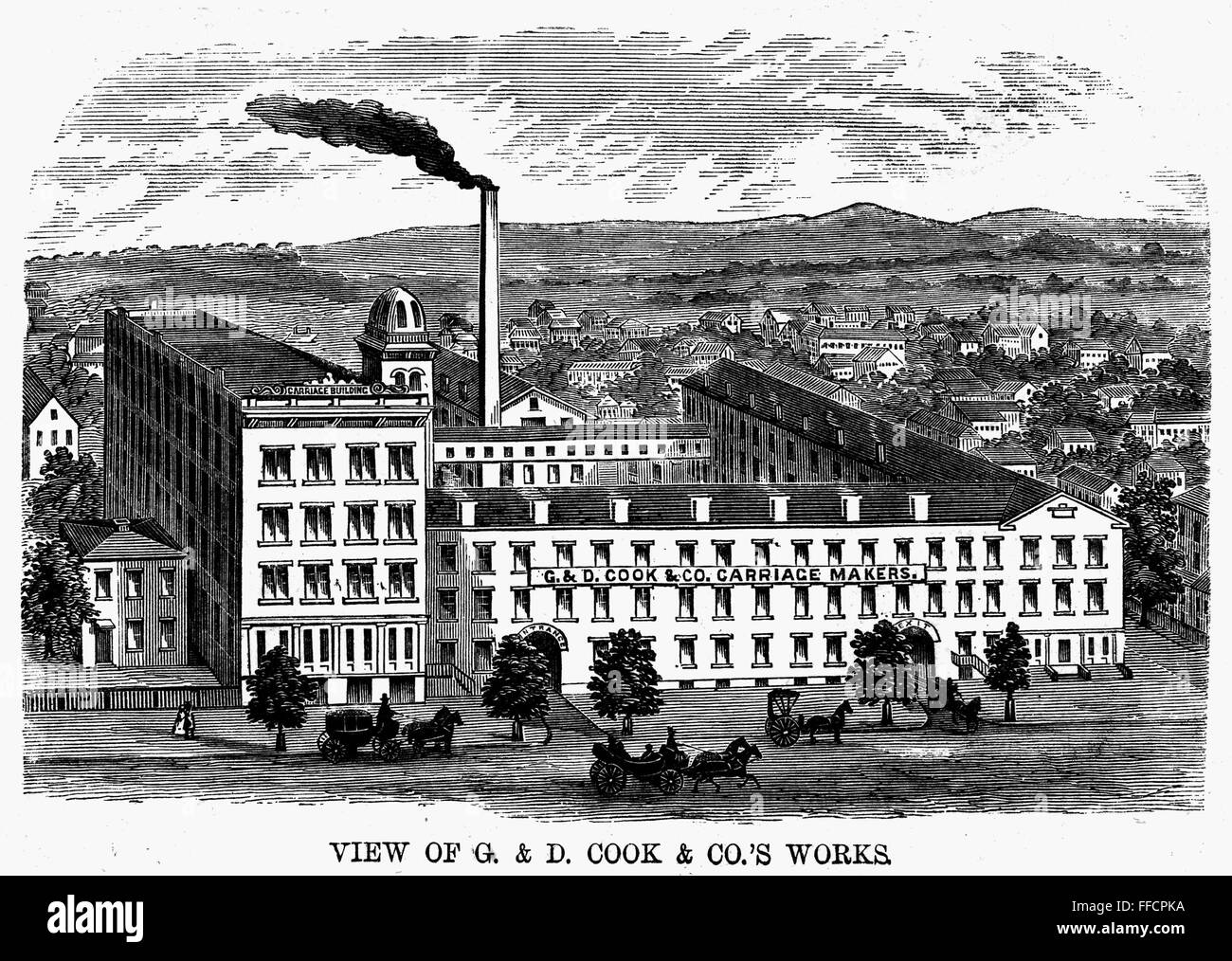 NEW HAVEN: CARRIAGE WORKS. /nView of G. & D. Cook & Company's carriage ...