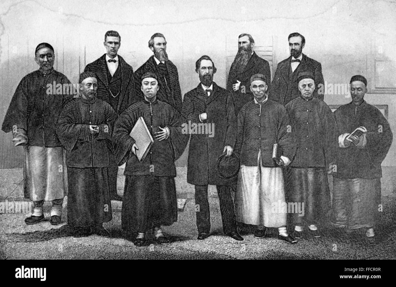 CHINA: MISSIONARIES, 1876. /nAmericans and Chinese at the first annual ...