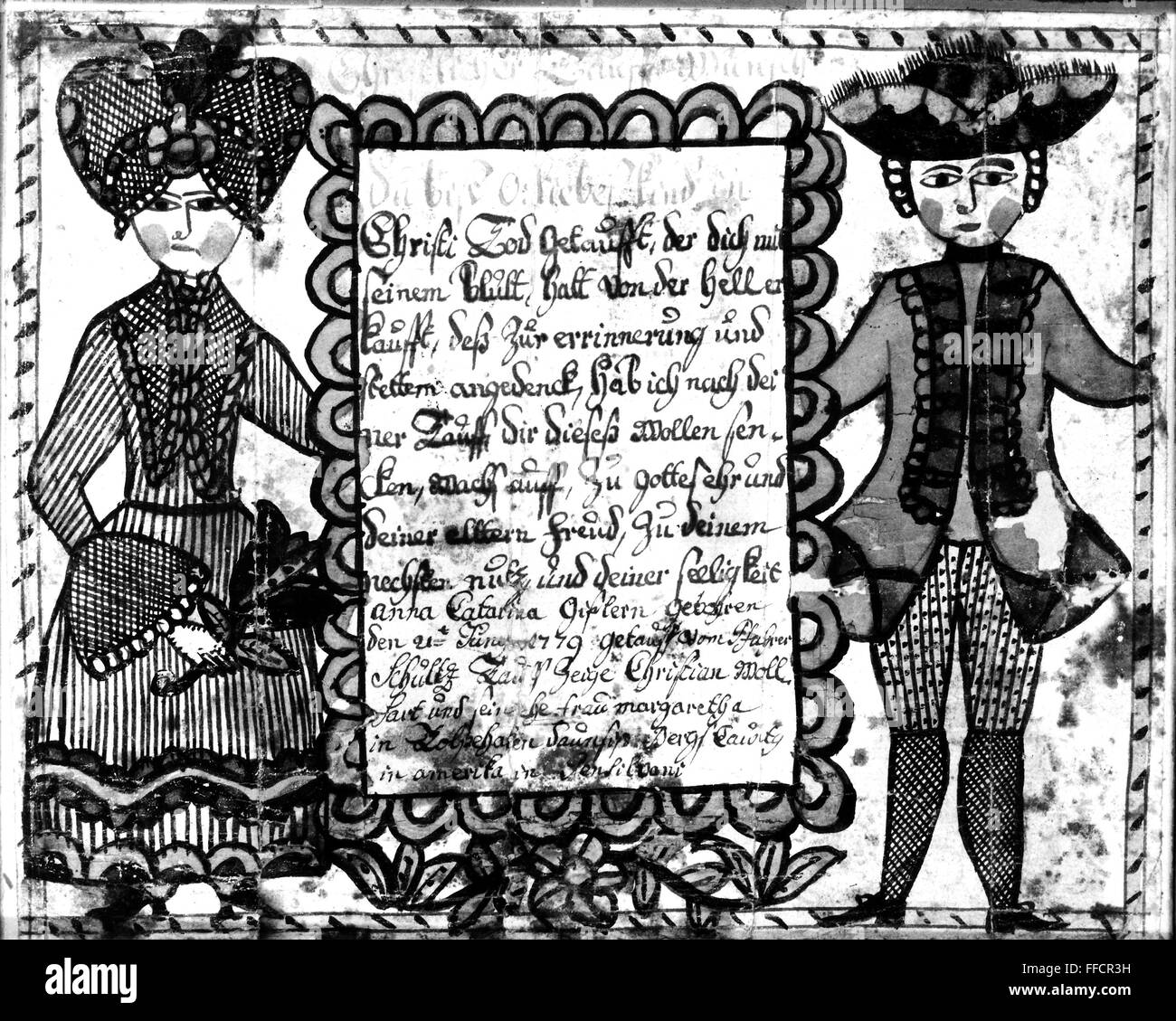 BIRTH CERTIFICATE, 1779. /nPennsylvania Dutch birth and baptism ...