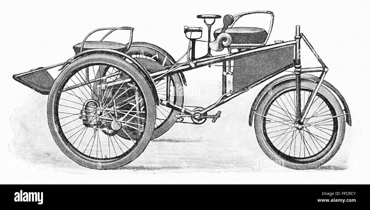 GERMAN MOTORCYCLE, c1900. /nWood engraving, German, c1900 Stock Photo ...