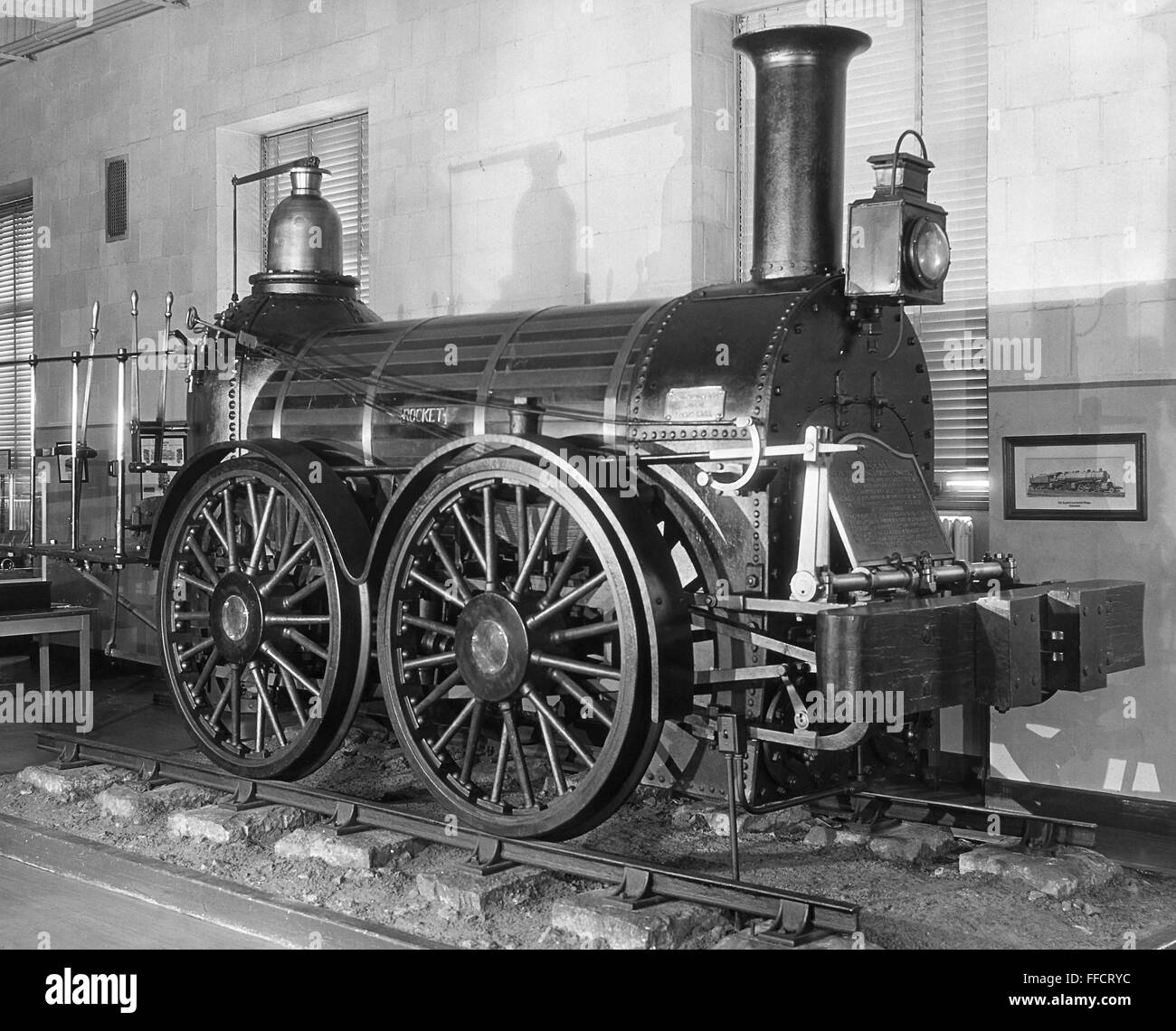 LOCOMOTIVE: ROCKET, 1829. /nGeorge Stephenson's 'Rocket,' the winner of ...
