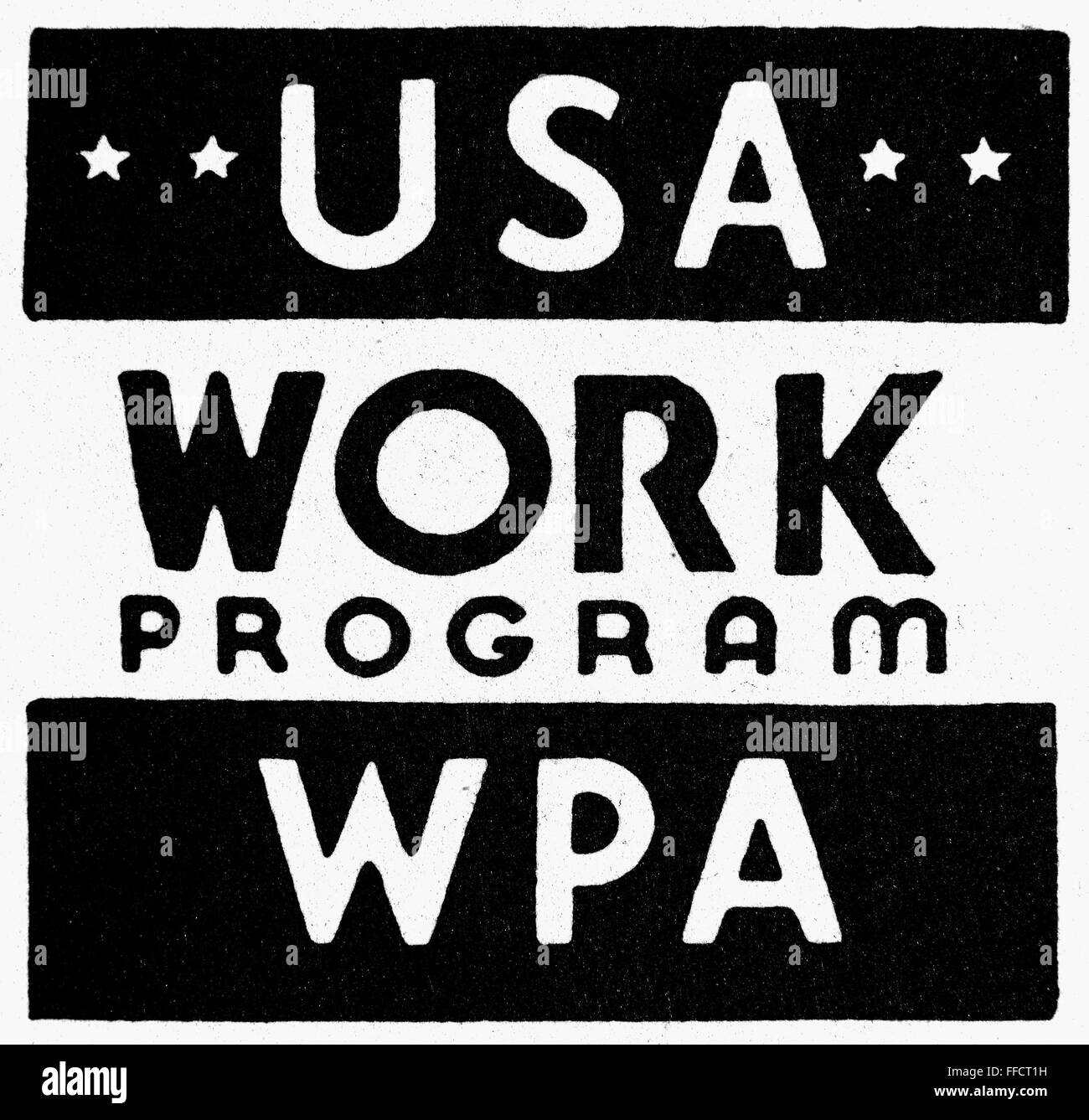 NEW DEAL: WPA. /nSymbol for the Work Projects Administration, 1935 ...
