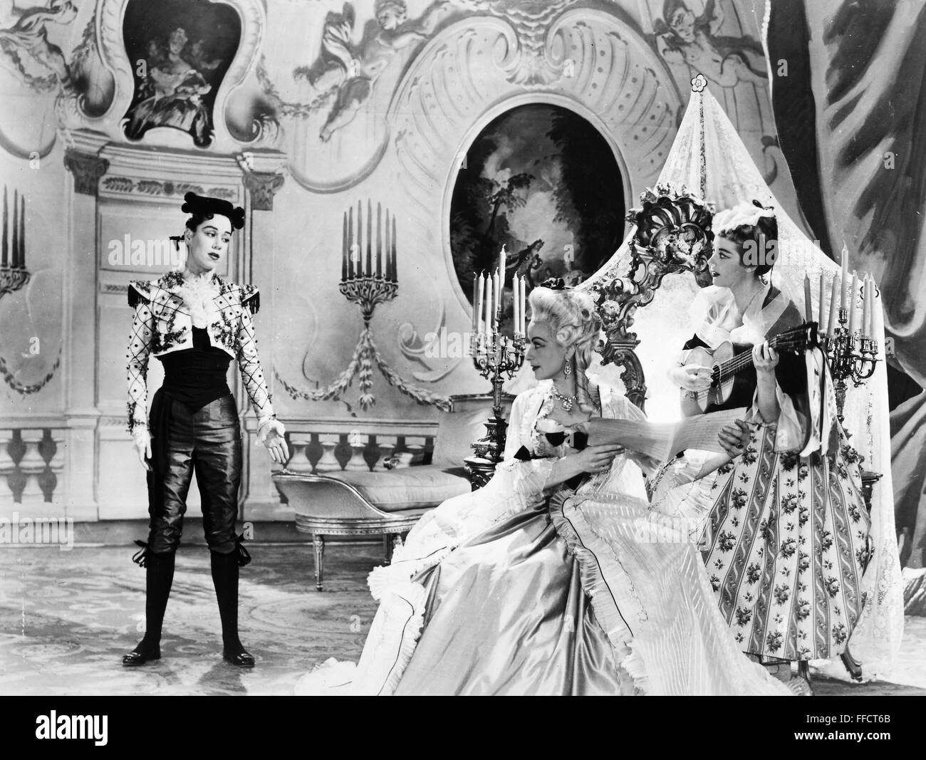 MELBA, 1953. /nAmerican soprano Patrice Munsel as Nellie Melba (standing, left) in a scene from ...