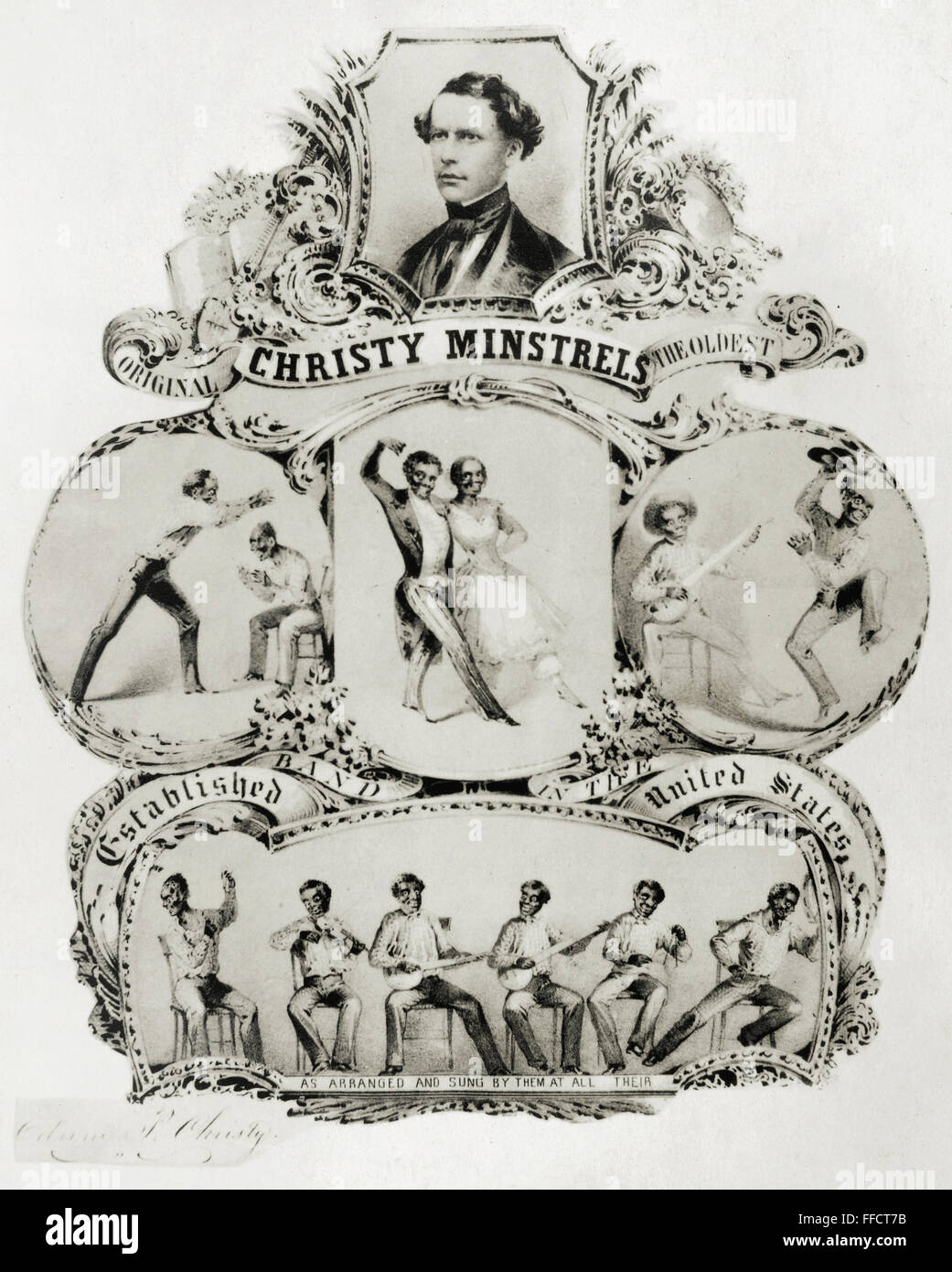 MINSTREL SHOW, 1852. /nThe Christy Minstrels. Lithograph, American ...
