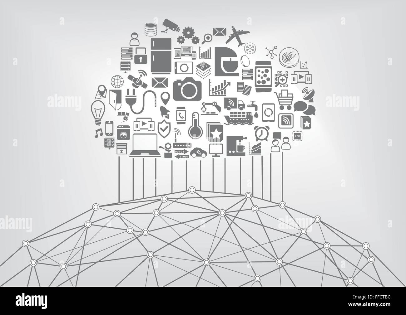 Internet of things (IOT) and cloud computing concept for connected ...