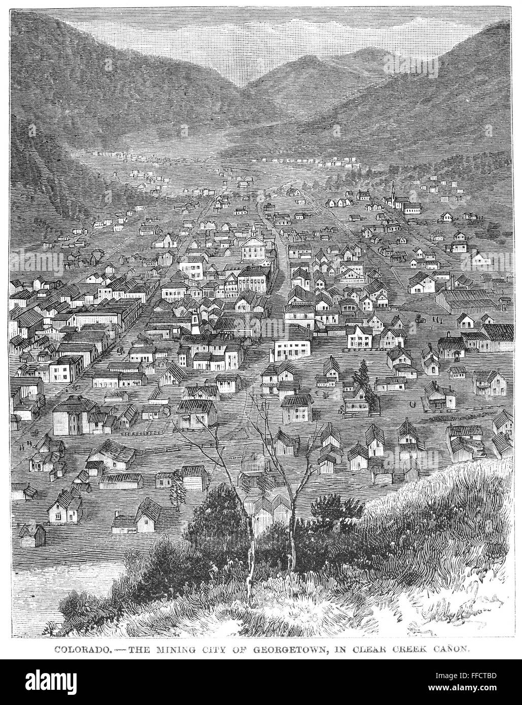 COLORADO: GEORGETOWN, 1883. /nThe mining town at Georgetown, Colorado ...