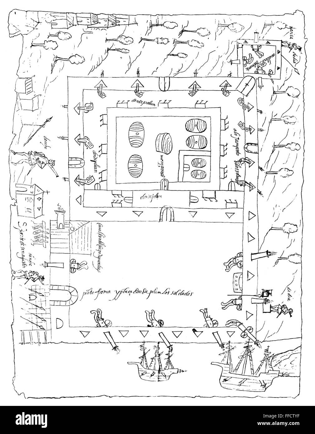 FLORIDA: SPANISH FORT. /nPlan of the Spanish fort of San Mateo ...