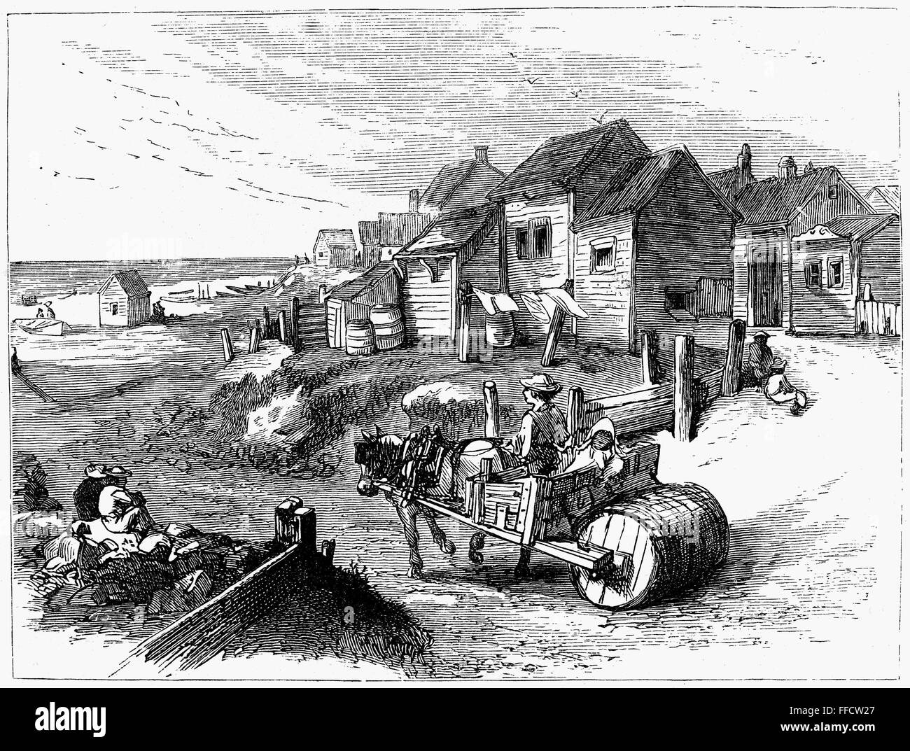 NANTUCKET, 19th CENTURY. /nThe sea bluff at Siasconset, Nantucket ...