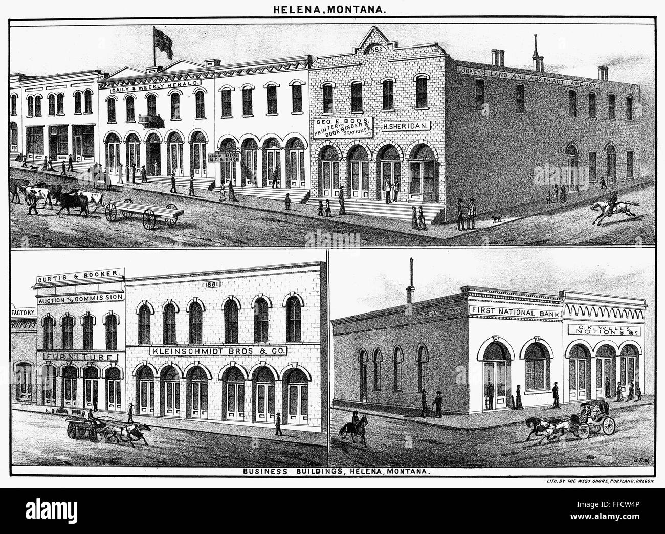 MONTANA: HELENA, 1883. /nBusiness buildings in Helena, Montana ...