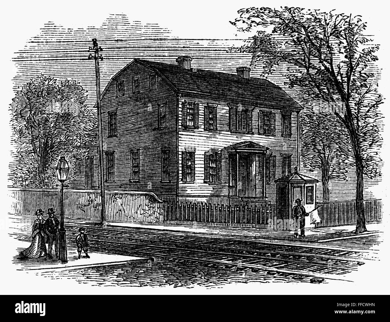 AARON BURR: BIRTHPLACE. /nThe old parsonage at Newark, New Jersey ...