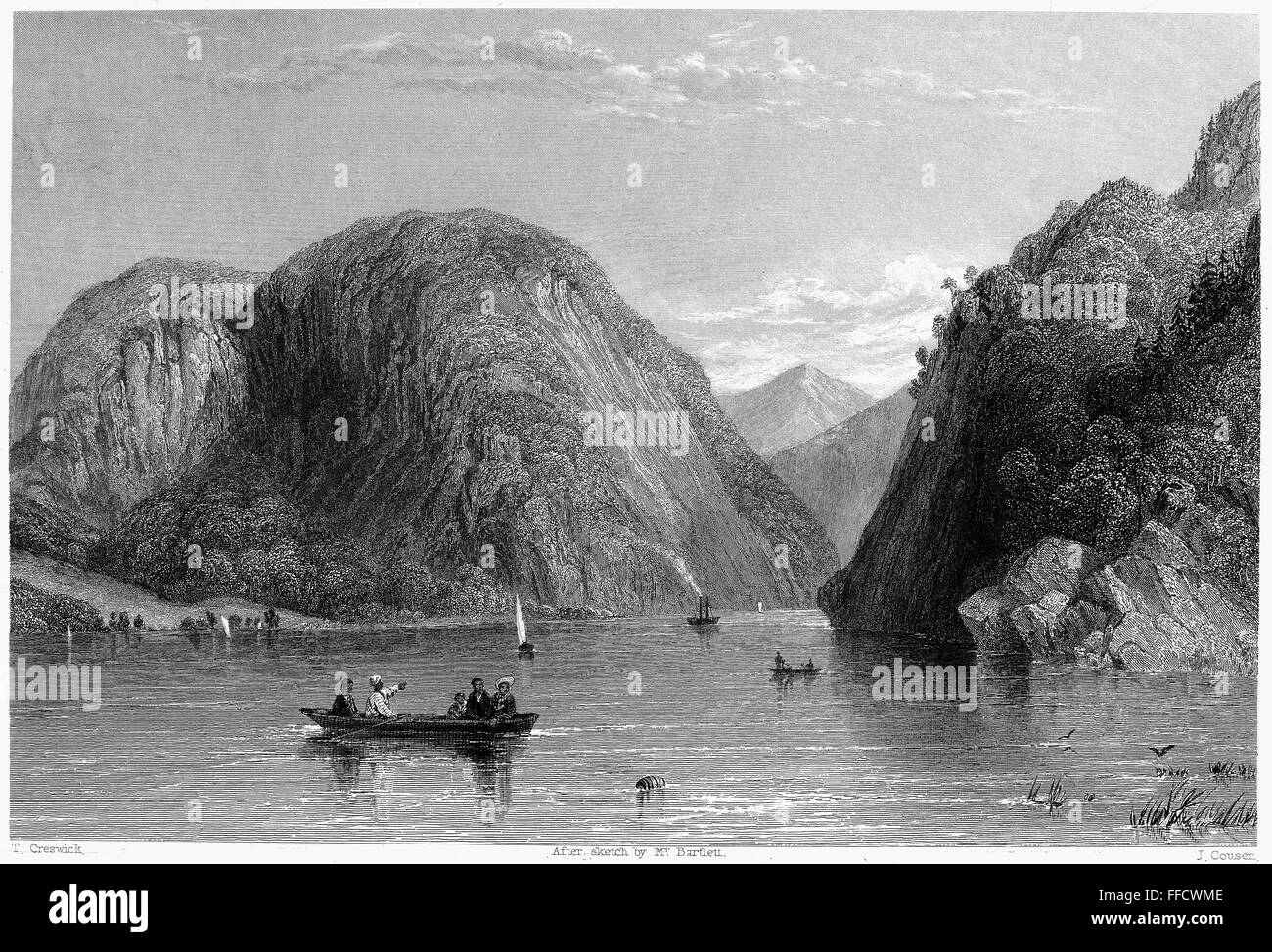 NEW YORK: LAKE GEORGE. /nView of Roger's Slide, Lake George, New York ...