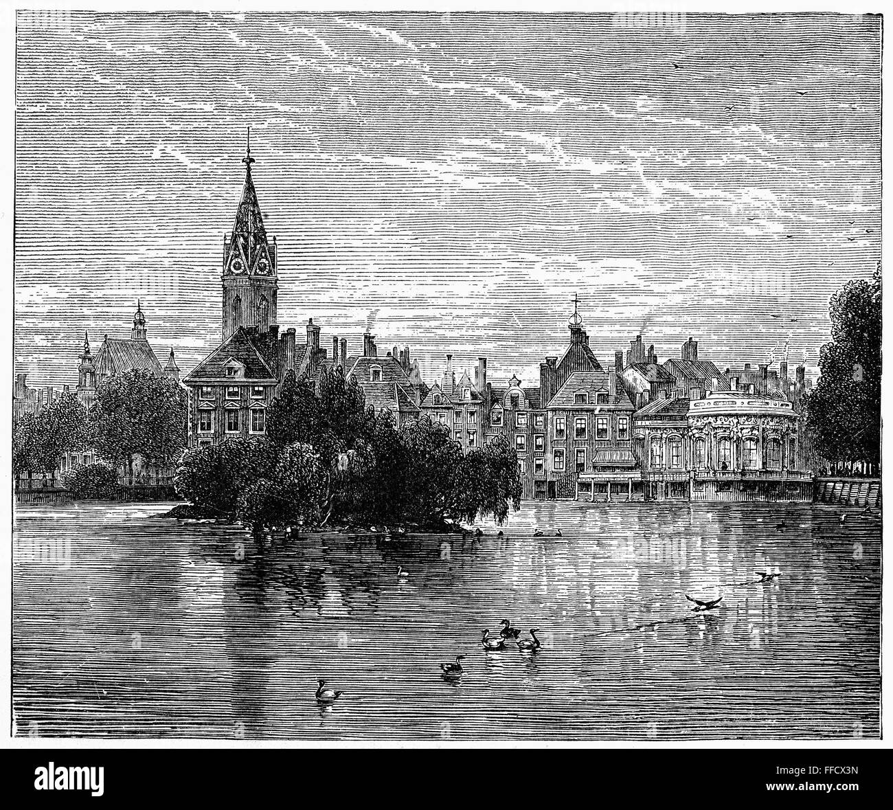 NETHERLANDS: THE HAGUE. /nView at the Hague, Netherlands. Line ... NETHERLANDS: THE HAGUE. /nView at the Hague, Netherlands. Line ...
