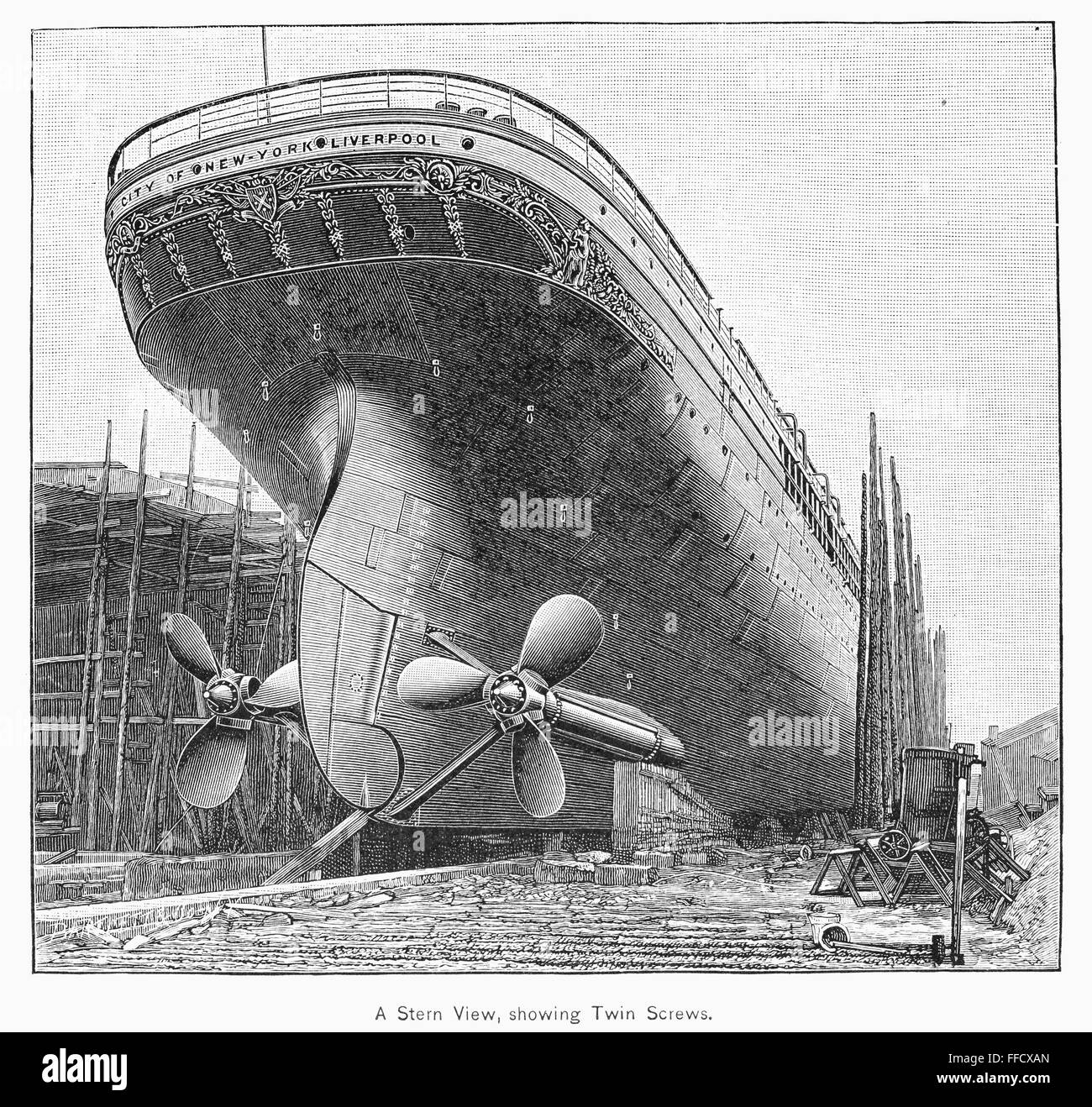 DOUBLE-SCREW STEAMSHIP. /nInman Line's 'City of New York,' with her ...