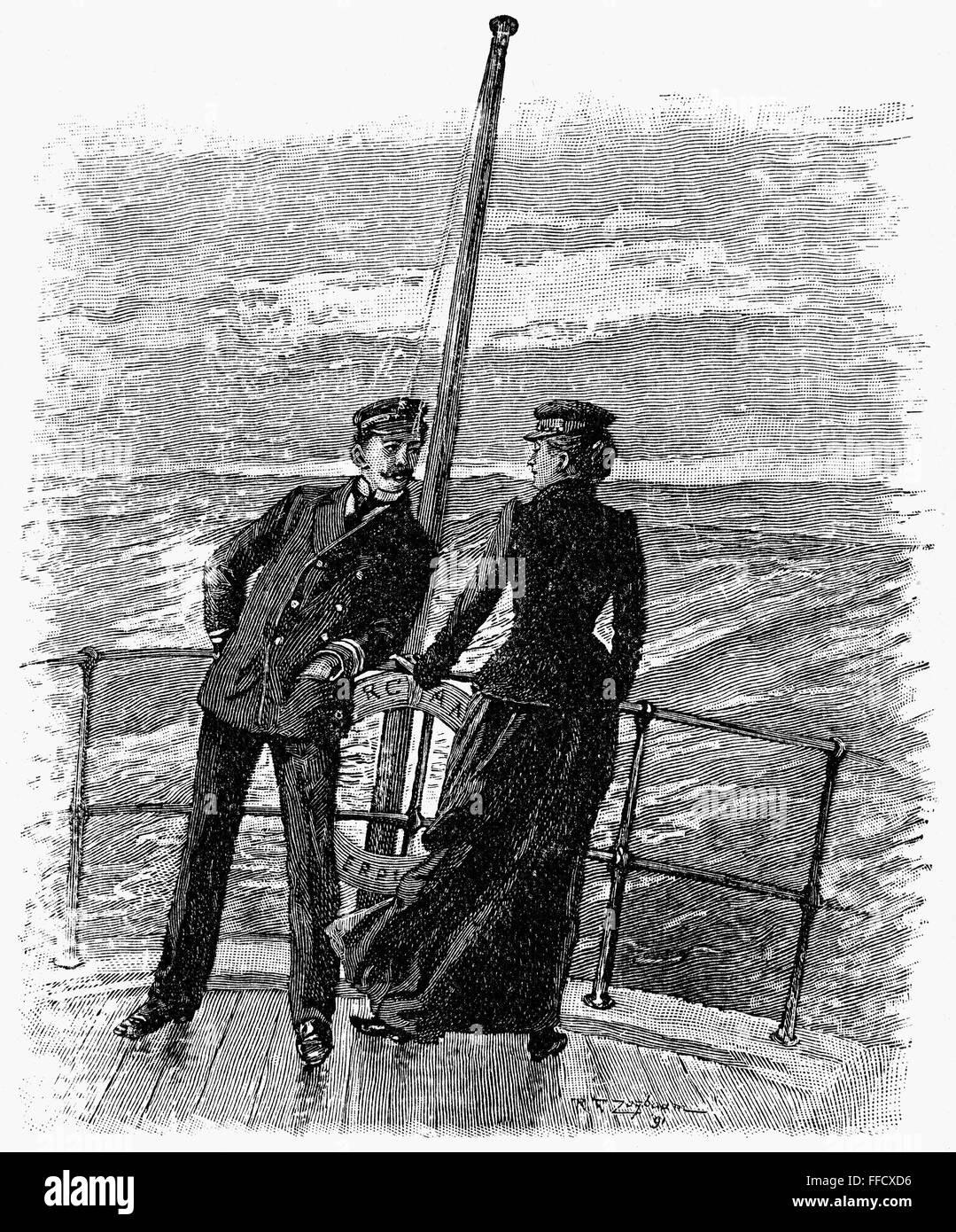 SHIPBOARD ROMANCE, 1891. /nA quiet flirtation between an officer and a ...