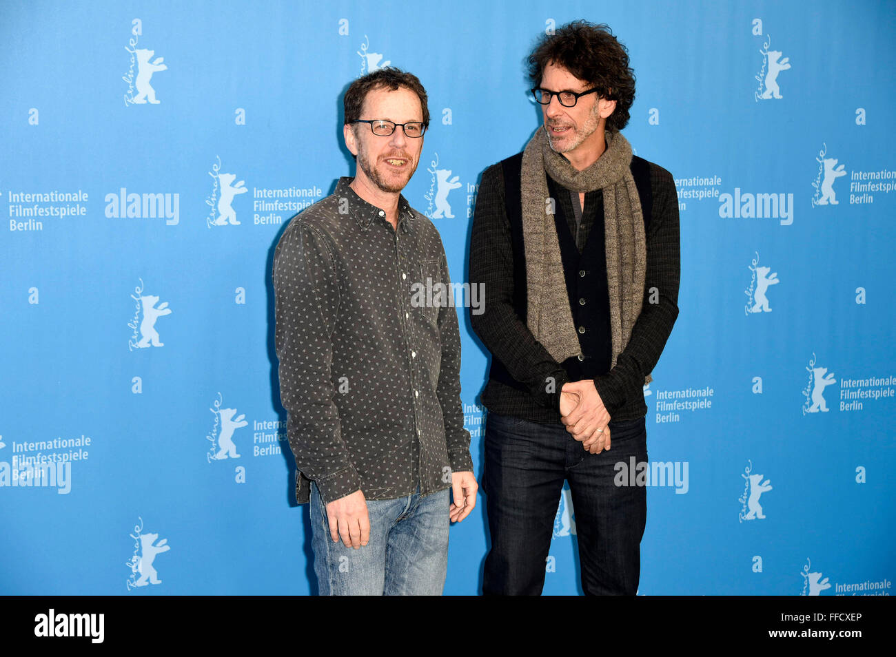 Berlin, Germany. 11th Feb, 2016. Ethan Coen and Joel Coen during the ...