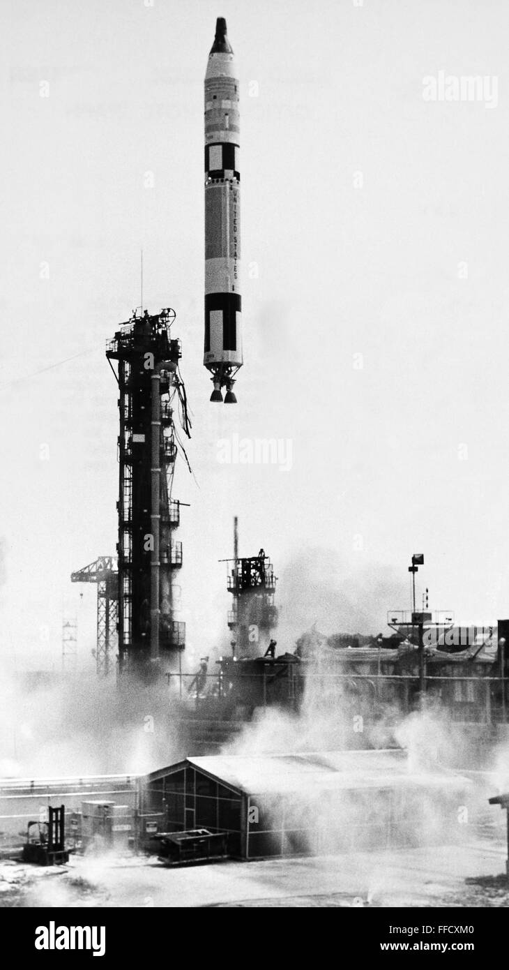SPACE: GEMINI 4, 1965. /nThe rocket liftoff of the Gemini IV spacecraft ...