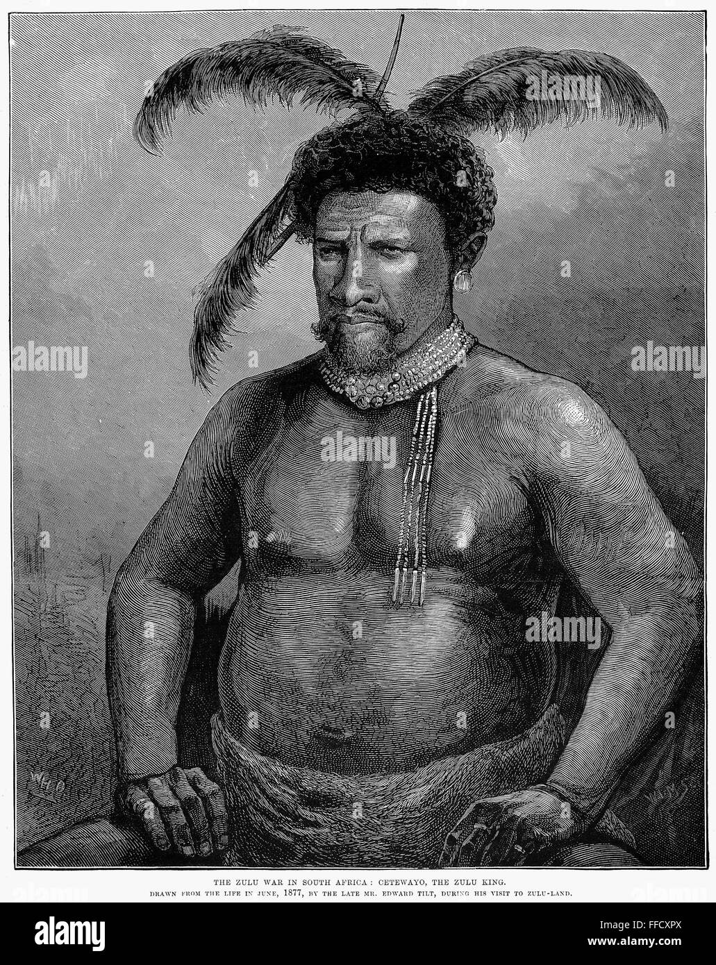 CETSHWAYO (1826-1884). /nLast Zulu King. Wood engraving, 1879 Stock ...