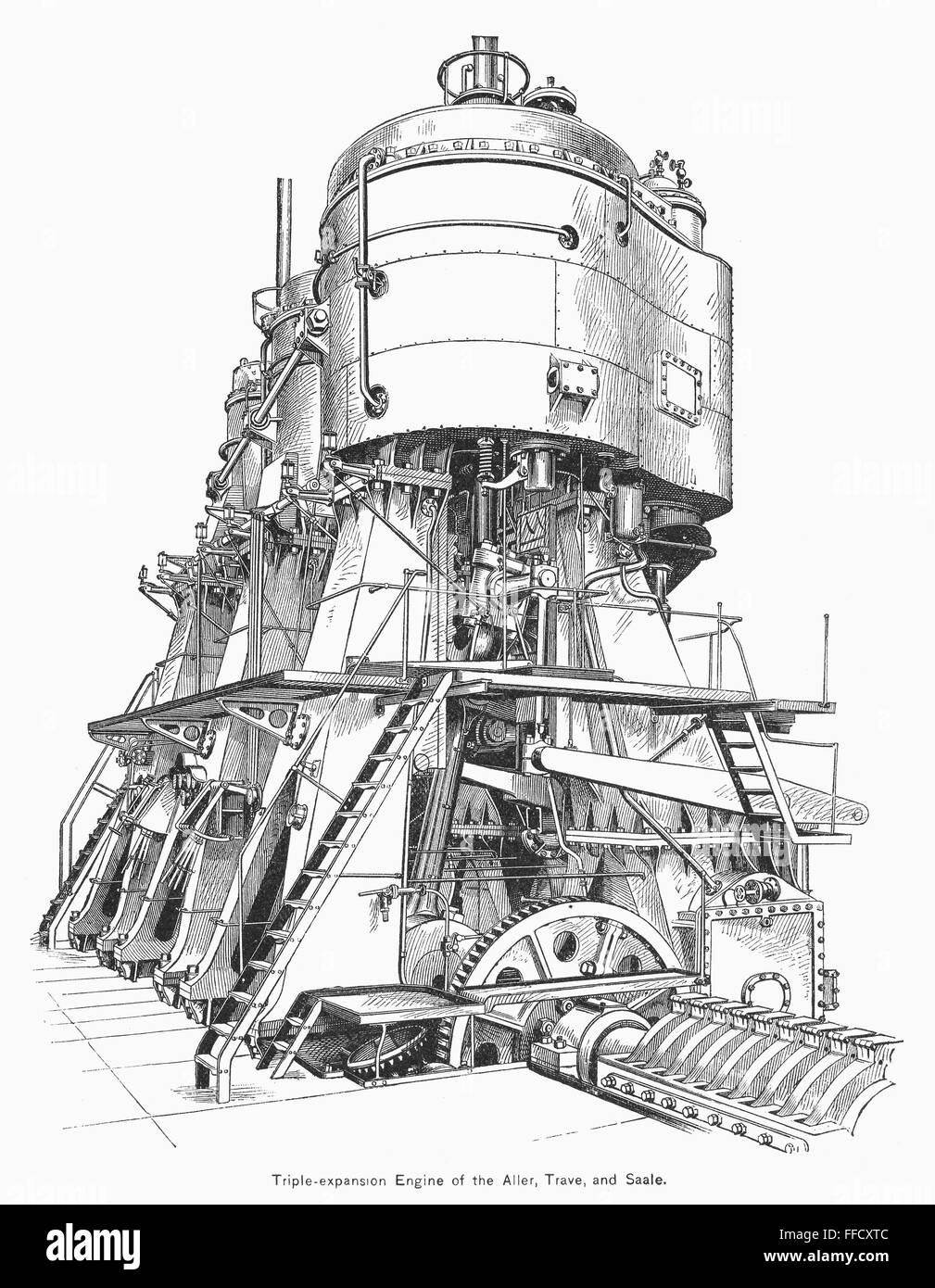STEAMSHIP ENGINE, c1885. /nThe triple-expansion engine of North German ...