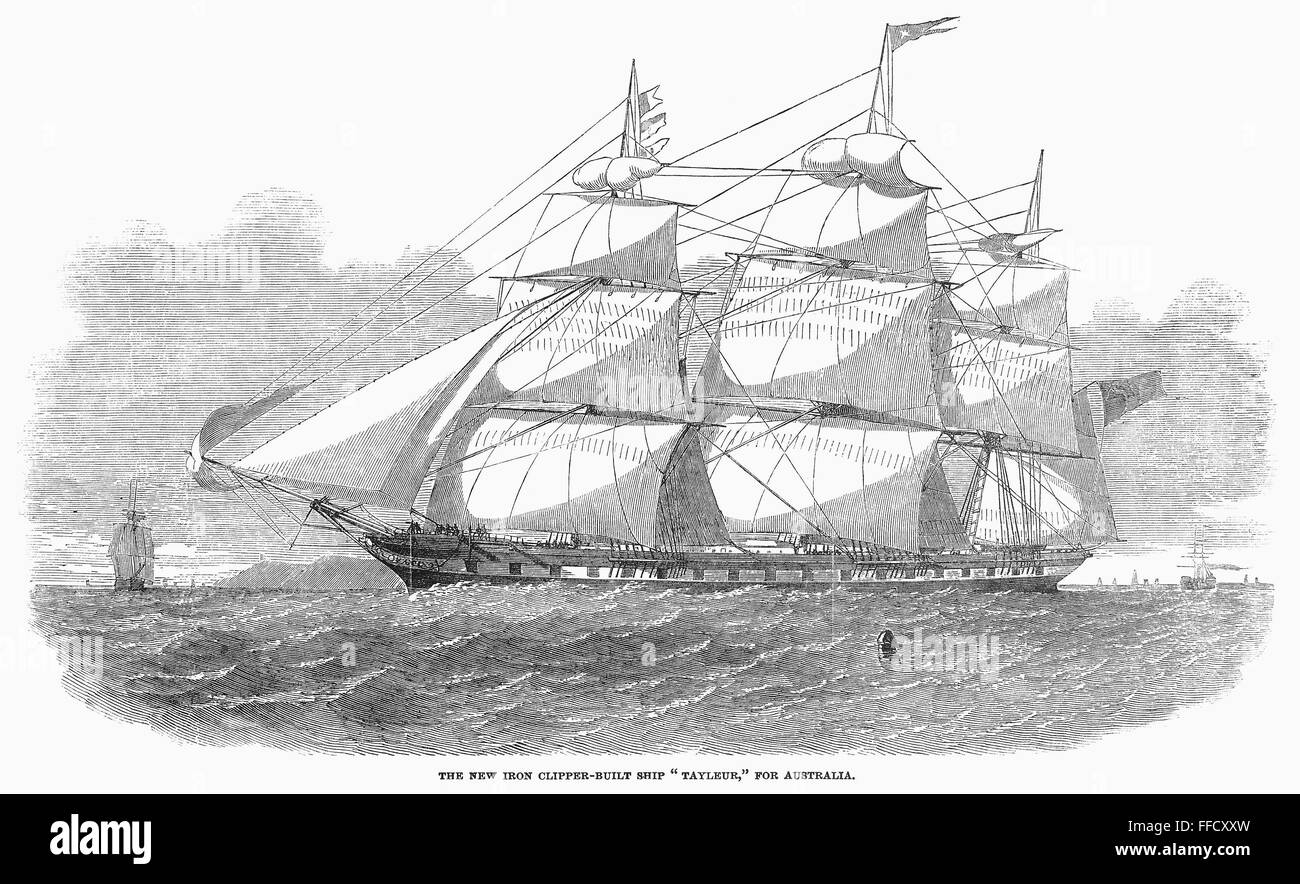 CLIPPER SHIP, 1853. /nThe English iron clipper 'Tayleur,' which was ...