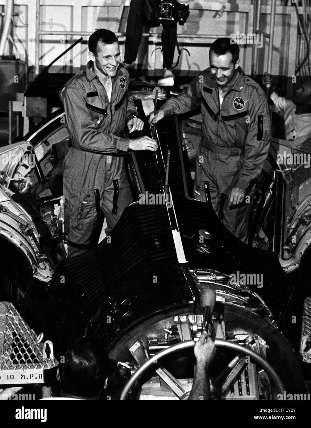 GEMINI IV: ASTRONAUTS, 1965. /nAstronauts Edward White (left) and James ...