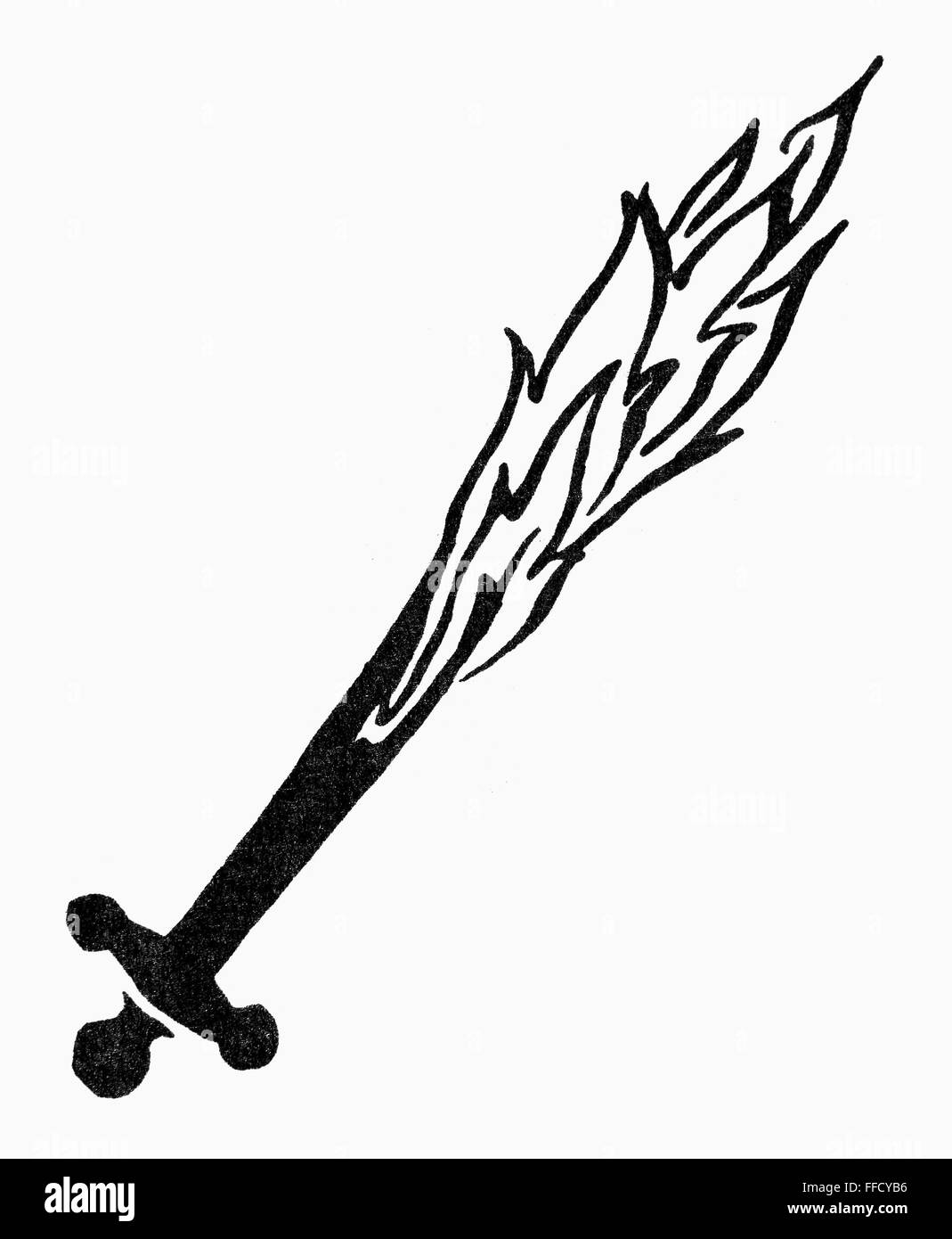 SYMBOL: FLAMING SWORD. /nChristian symbol of the expulsion of Adam and ...
