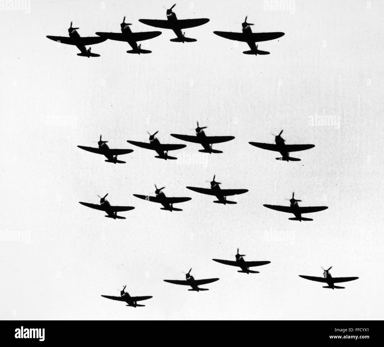 WORLD WAR II: THUNDERBOLT. /nA squadron of Republic P-47 Thunderbolts ...