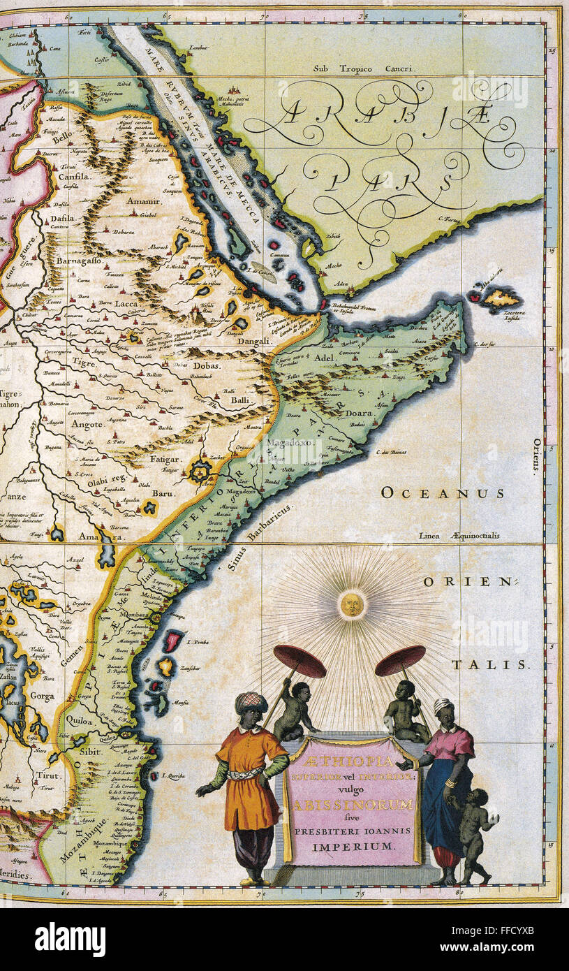 ATLAS: EAST AFRICA, 1665. /nMap of Ethiopia (kingdom of Prester John ...