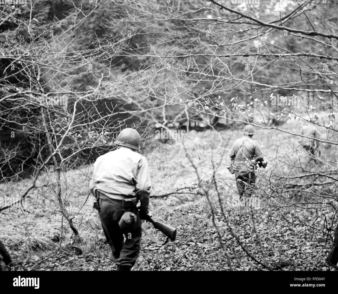 WORLD WAR II: BELGIUM. /nA division patrol of the U.S. First Army ...