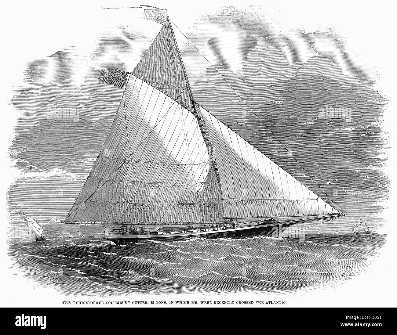 YACHT CUTTER, 1858. /n'The "Christopher Columbus" Cutter, in which Mr ...